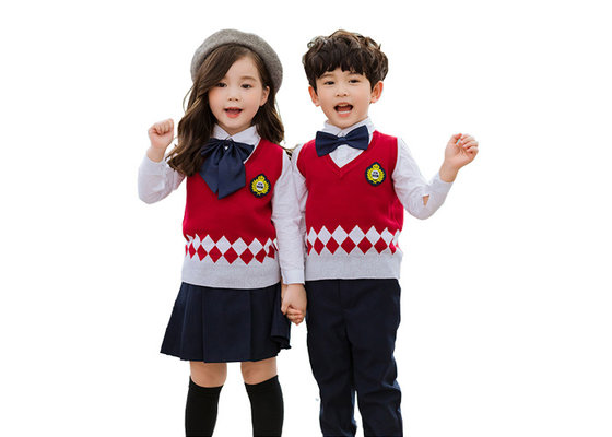 Pure Cotton Kids Eco - Friendly Primary School Uniform Sweaters Suit Designs