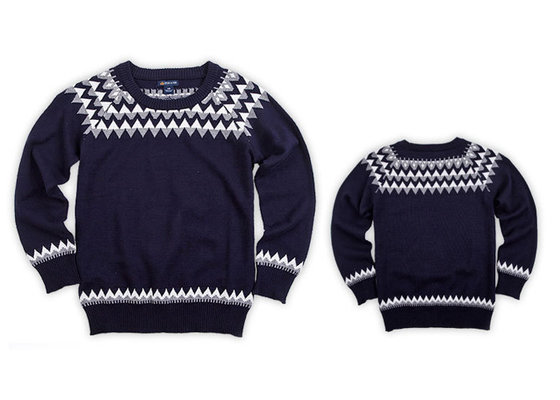 Spring Autumn O - Neck Breathable Jacquard School Uniform Sweaters Raglan Sleeve