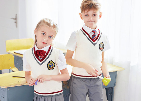 Sleeveless Unisex Sweater Vest School Uniforms Design With Picture Primary