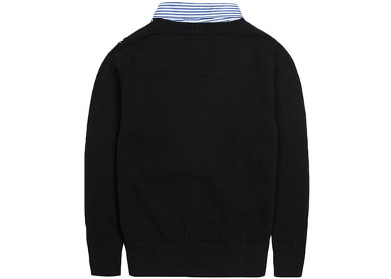 British Student Long Sleeved School Uniform Sweaters Cotton Intarsia Check