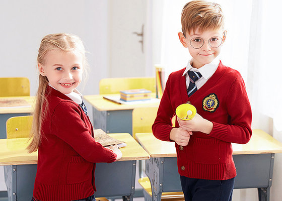 Breathable Unisex Grade A School Uniform Sweaters Pure Computer Knitted
