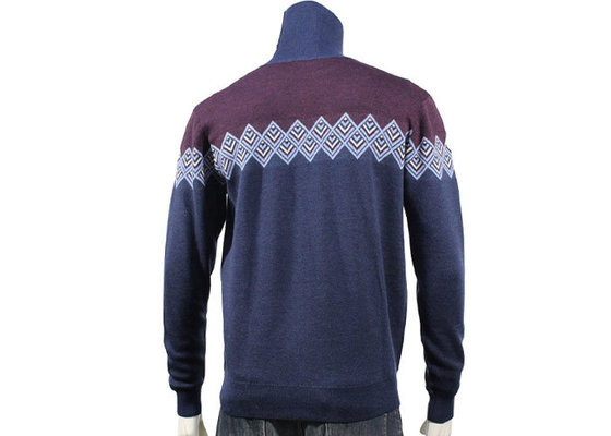 Jacquard High Neck Turtleneck Mens Knit Sweater Pullover In Winter Season