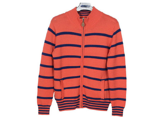 Zipper Cardigan Sweaters Cute Orange Mens Striped Sweater Medium Cardigan