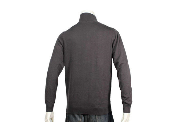 Classic Intasia Pattern High Neck Knitted Pullover Sweater With Zipper