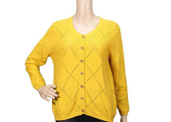 Cotton And Acrylic Button Spring Womens Knit Sweater , Soft Knit Cardigan