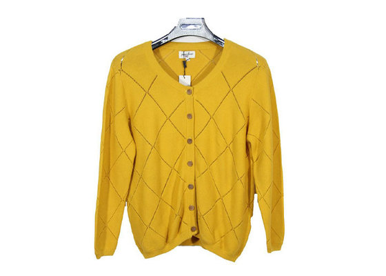Cotton And Acrylic Button Spring Womens Knit Sweater , Soft Knit Cardigan