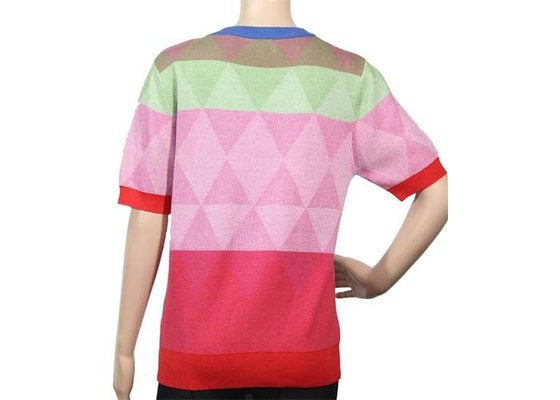 Summer Loose Knit Pullover Sweater Diamond Lattice Checked Ball Decoration
