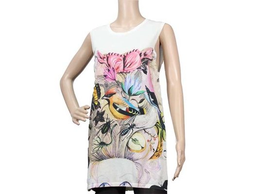 Cozy White Crew Neck Printed Womens Knit Sweater Vest Sleeveless Anti - Wrinkle