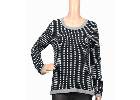 Autumn Winter Warm Thick Womens Knit Sweater Black And White Female Acrylic