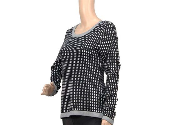 Autumn Winter Warm Thick Womens Knit Sweater Black And White Female Acrylic