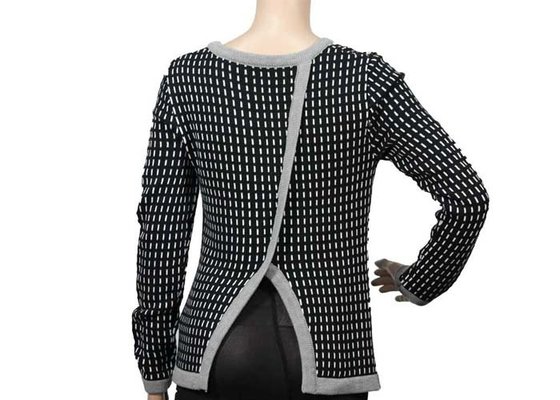 Autumn Winter Warm Thick Womens Knit Sweater Black And White Female Acrylic