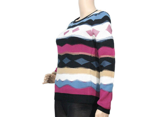 Dolman Sleeve Intasia Patterned Diamond Lattice Sweater Women Knitwear