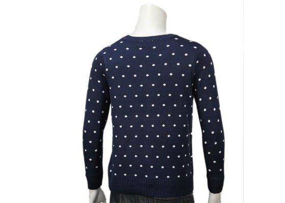 Custom Womens Ugly Christmas Sweater Acrylic Jacquard Knitted Navy Colour O Neck