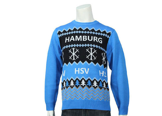 Blue Jacquard Spring Man Ugly Christmas Sweatshirt UK Style 7GG Knitwear