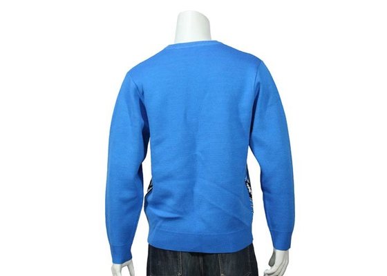 Blue Jacquard Spring Man Ugly Christmas Sweatshirt UK Style 7GG Knitwear