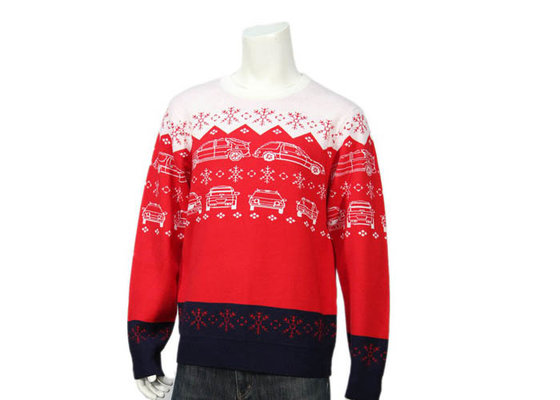Custom Knitting Jacquard Patterns Snowflake Acrylic Christmas Jumper For Men