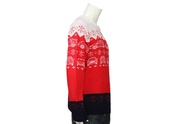 Custom Knitting Jacquard Patterns Snowflake Acrylic Christmas Jumper For Men