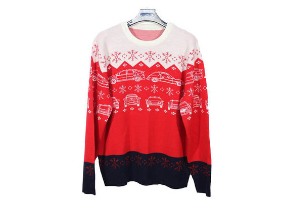 Custom Knitting Jacquard Patterns Snowflake Acrylic Christmas Jumper For Men