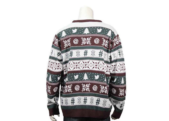 Adult Mens Ugly Christmas Sweater Merry X - Mas Full Knitted Jacquard Pattern