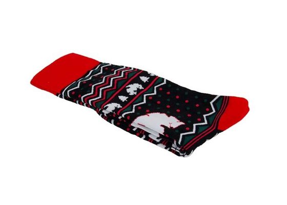 Adult Navy Cotton And Acrylic Christmas Socks Womens Breathable Standard Length