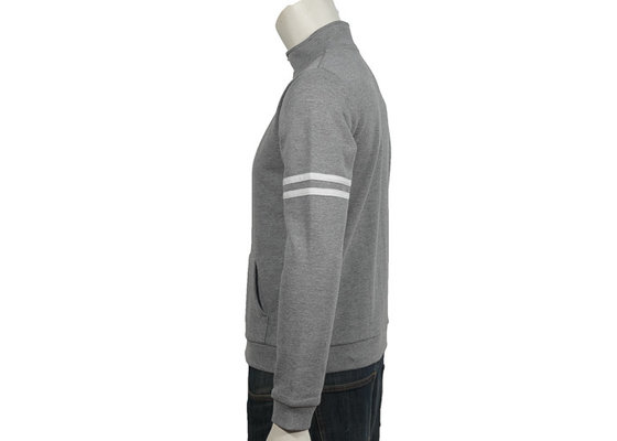 Spring Mens Knit Sweater Grey Cable Knit Cardigan Design 100% Acrylic With Zippers