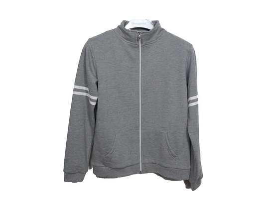 Spring Mens Knit Sweater Grey Cable Knit Cardigan Design 100% Acrylic With Zippers