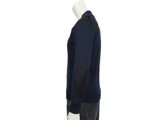 V Neck Soft Polyester Blended Army Knit Sweater Pullover In British Style