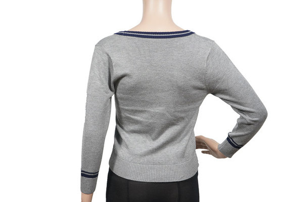 Breathable Grey School Uniform Cardigan Sweaters For Autumn And Winter