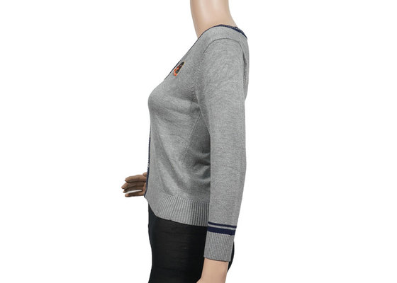 Breathable Grey School Uniform Cardigan Sweaters For Autumn And Winter