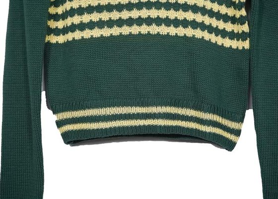British V Neck Green Pattern Boys Knit Sweater Children Pullover Clothing