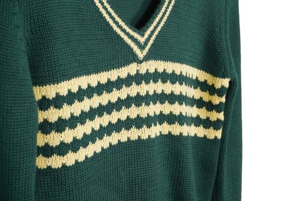 British V Neck Green Pattern Boys Knit Sweater Children Pullover Clothing