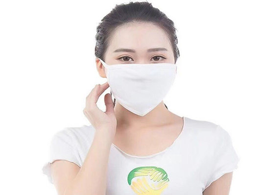 PM2.5 Breathable Pure Cotton Face Mask Soft White Unisex Anti Dust Washable
