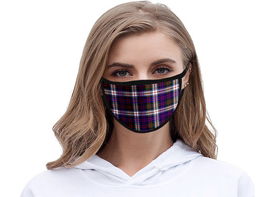 Reusable Cloth Surgical Protective Mask Soft Cotton Outdoor Plaid Print Dust Proof Covering