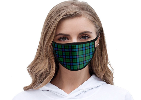 Reusable Cloth Surgical Protective Mask Soft Cotton Outdoor Plaid Print Dust Proof Covering