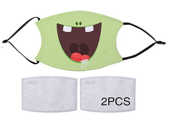 Outdoor Unisex Ployester Cotton Ear Loop Cloth Face Mask With PM 2.5 Filter Pad