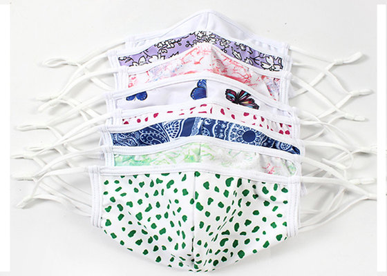 Polyester Cotton Cycling Washable Print Pattern Face Mask With Adjustable Ear Loop