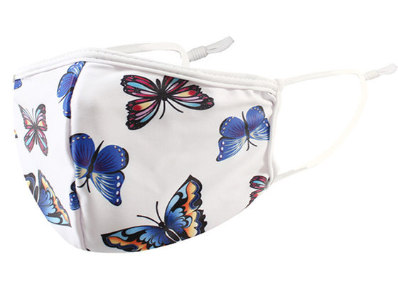 Polyester Cotton Cycling Washable Print Pattern Face Mask With Adjustable Ear Loop
