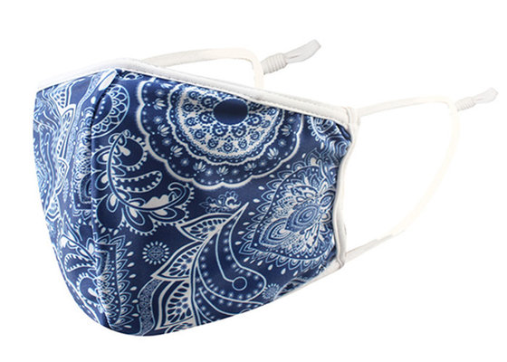 Polyester Cotton Cycling Washable Print Pattern Face Mask With Adjustable Ear Loop