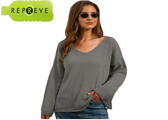 V Neck Loose Pullover Sweater Autumn Sustainable Apparel