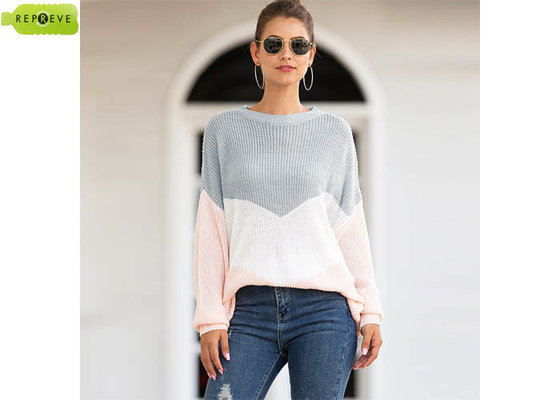 Womens Loose Sweater Round Collar Sustainable Apparel