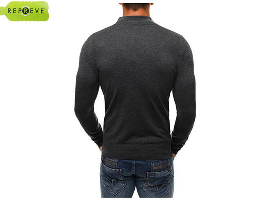 Polyester Knitted Pullover Sweater 1/4 Zip Sustainable Apparel