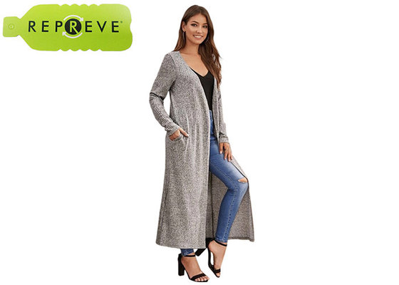 Polyester Knitted Long Autumn V Collar Sustainable Apparel