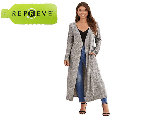 Polyester Knitted Long Autumn V Collar Sustainable Apparel
