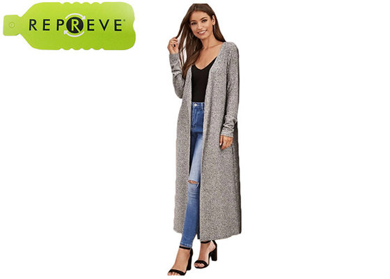 Polyester Knitted Long Autumn V Collar Sustainable Apparel