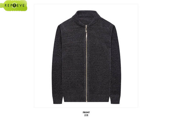 High Collar Knit Cardigan Jumper Zip Up Sustainable Apparel