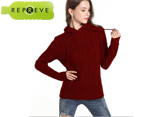 Women Winter Cable Knitted 9GG Pullover Sustainable Sweater