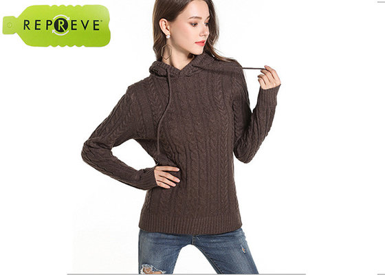 Women Winter Cable Knitted 9GG Pullover Sustainable Sweater
