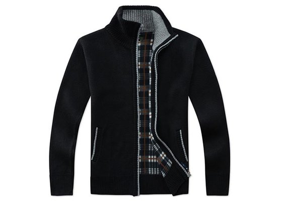 Autumn Zipper Breathable Mens Knit Cardigan Sweater