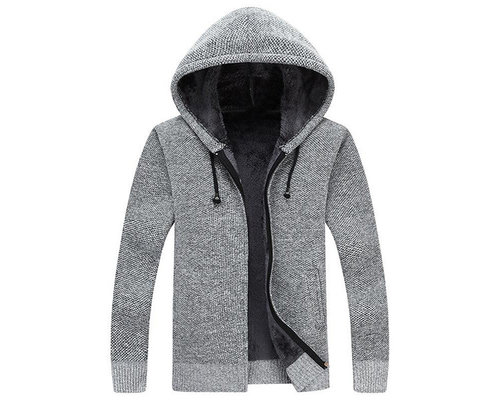 ISO M L XL V Neck Cardigan Zipper Mens Knit Sweater