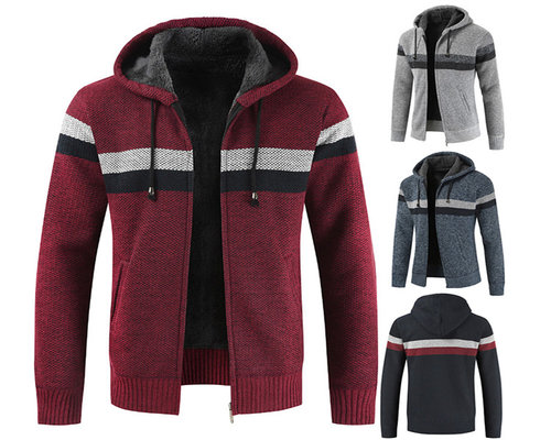 ISO Turtleneck Zipper Cardigan Hooded Cozy Knit Sweater